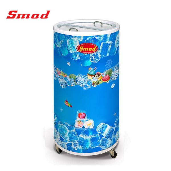 Round advertisement party barrel beverage cooler refrigerator with ...